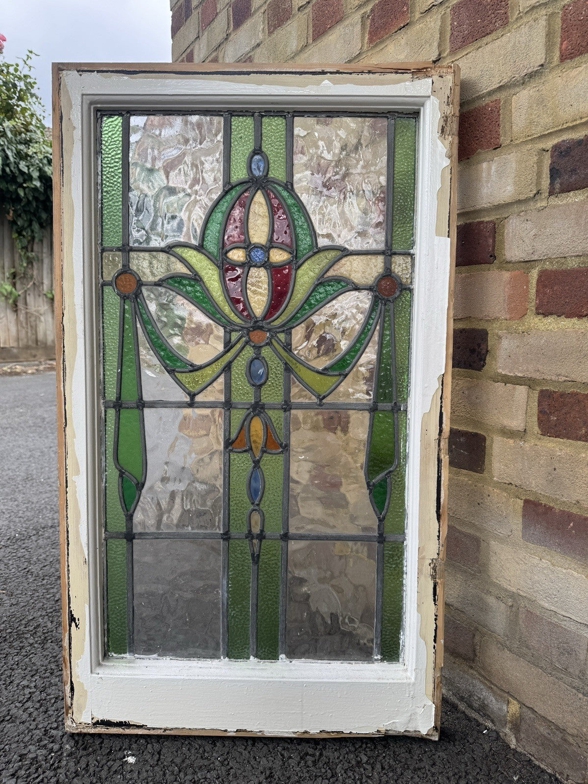 Reclaimed Leaded Light Stained Glass Window Panel 970 x 565mm ...