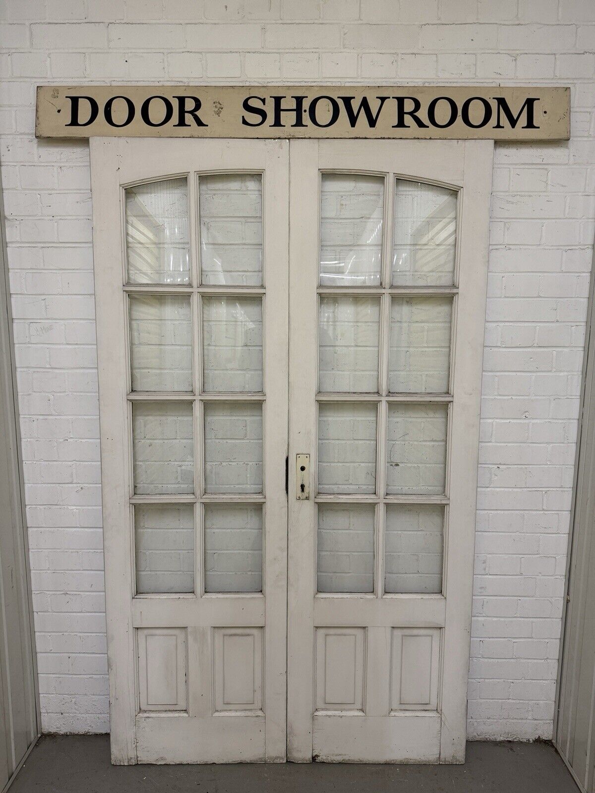 Reclaimed French Single Panel Glass Wooden Arch Double Doors 1980 x 11 ...