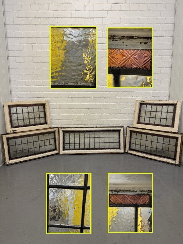 Job Lot Of Five Reclaimed Leaded Light Stained Glass Window Panels ...