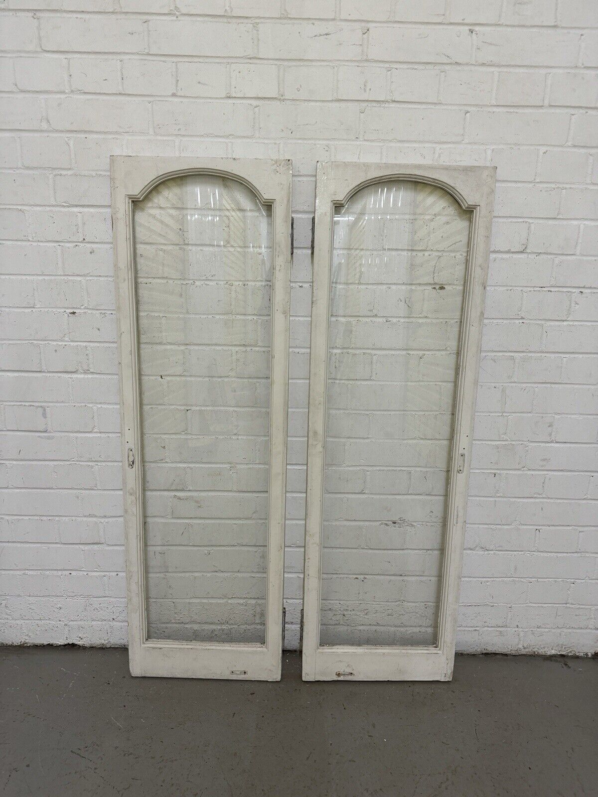 Pair Reclaimed Old Edwardian Arch Sash Wooden Window 1255 x 390mm ...