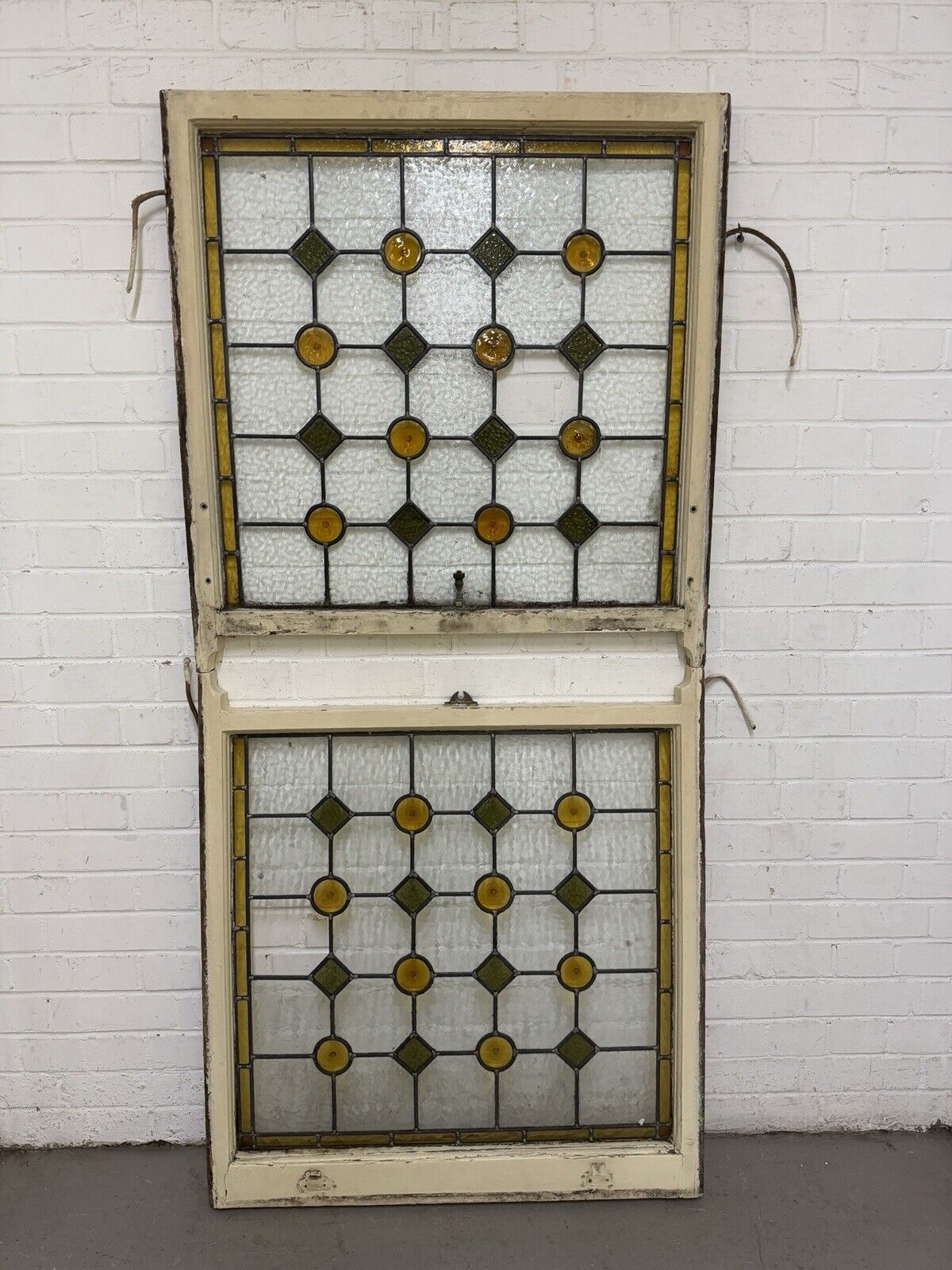 Pair Of Reclaimed Leaded Light Stained Glass Windows 868 x 840mm 910x ...