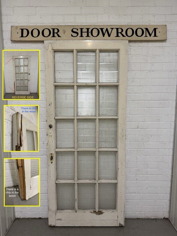 Reclaimed Georgian Cross Reeded Glass Wooden Panel Door 1973 Or 1963 x ...