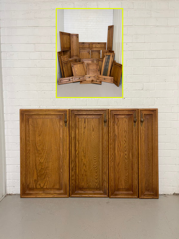 Reclaimed Kitchen Cupboards Cabinet Embossed Panels Doors X 4 139cm x ...