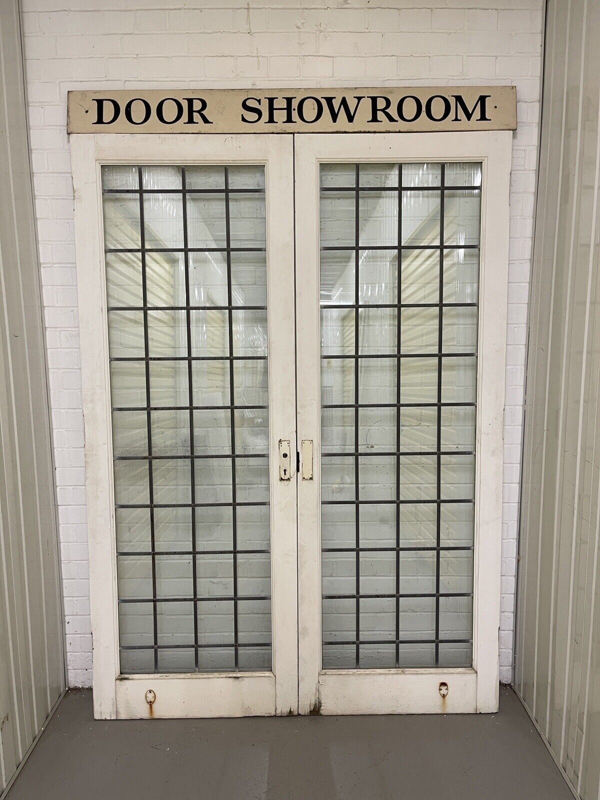 Reclaimed French Double Glazed Leaded Glass Wooden Double Doors 2122 x ...
