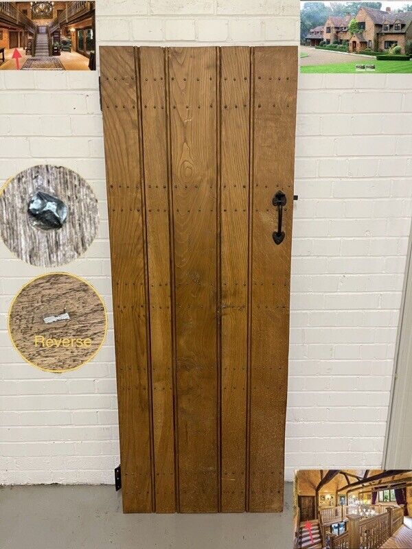 Reclaimed Oak Old Handmade Studded Ledge and Brace door 1825 x 680mm ...