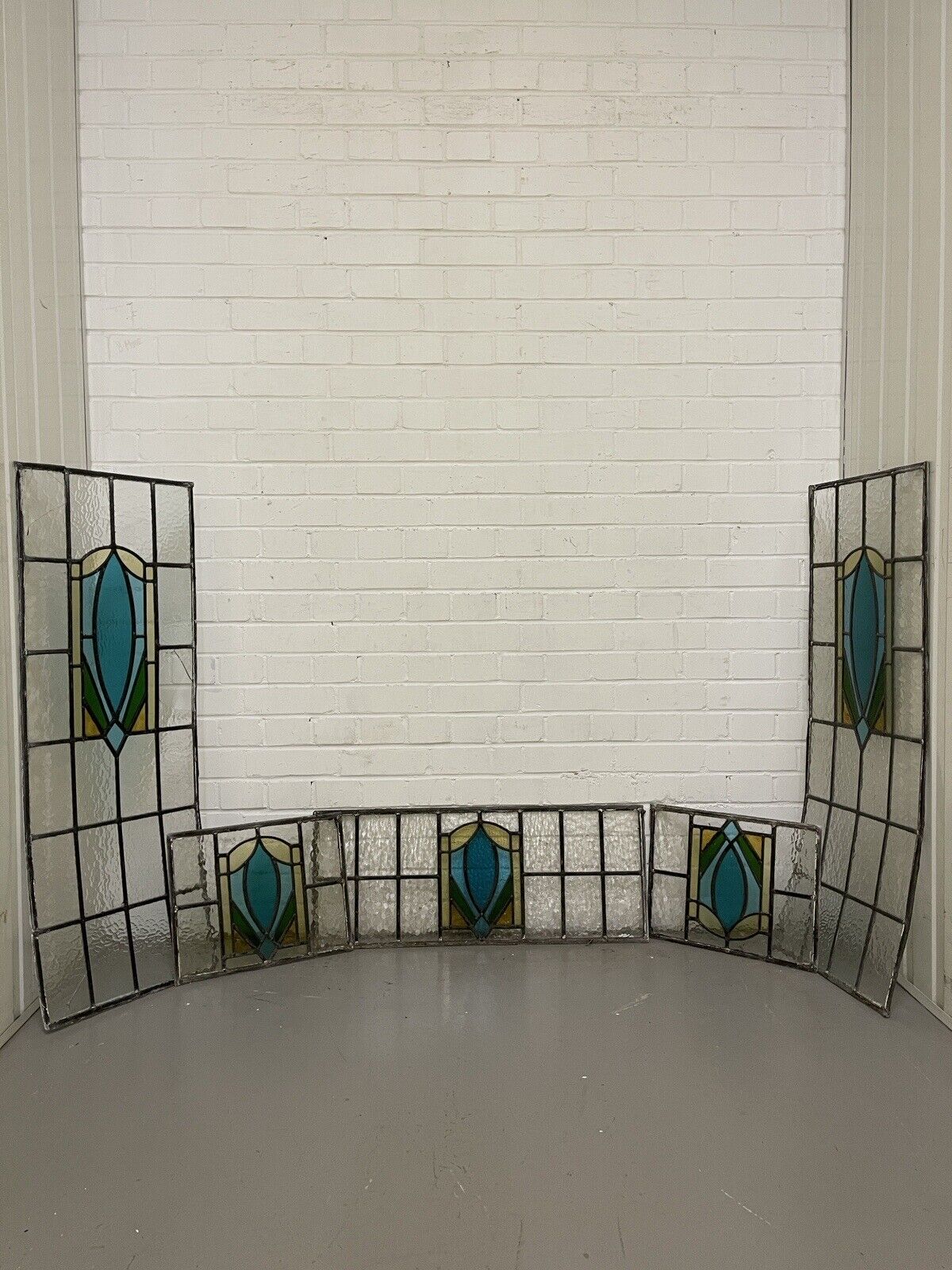 Reclaimed Art Nouveau Leaded Light Stained Glass Surround Panels ...
