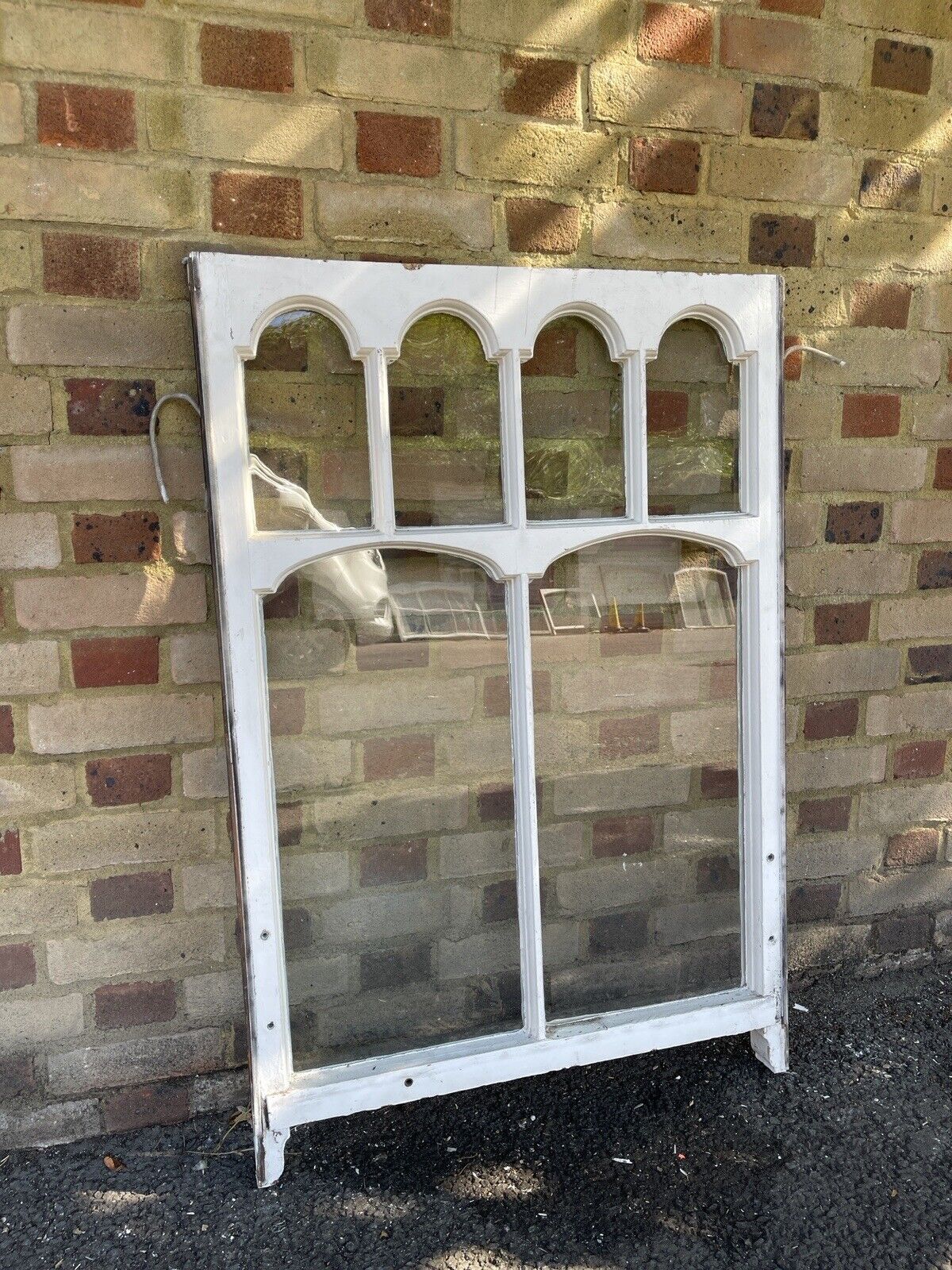 Reclaimed Old Victorian Edwardian Arch Panel Wooden Sash Window 1125mm ...